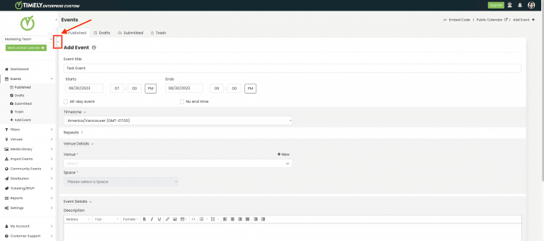 How to Create An Event on Timely Software | Timely