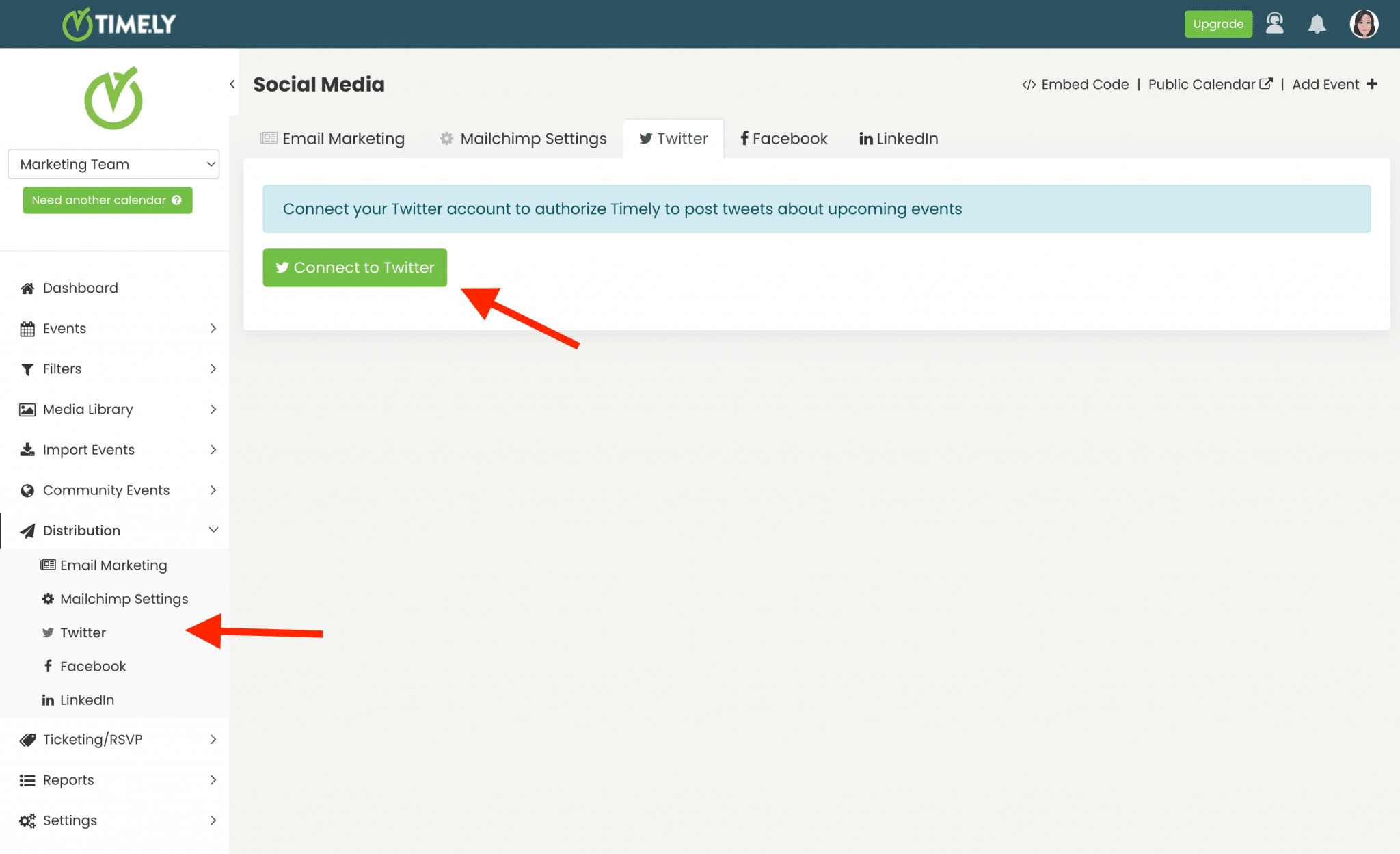 Cómo publicar eventos en Twitter automáticamente | Timely Help Center