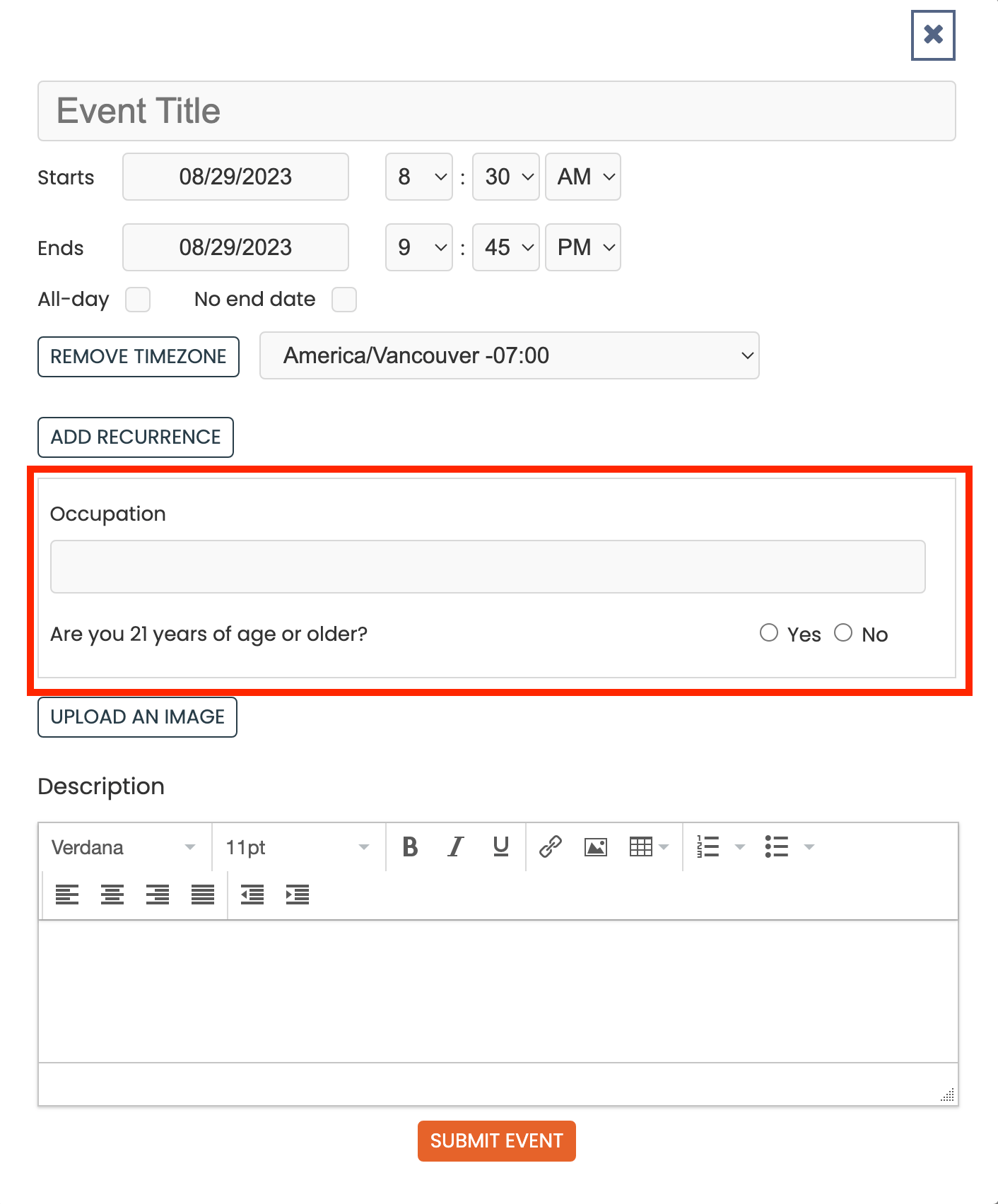 How to Set Up an Event Submission Form | Timely Help Center