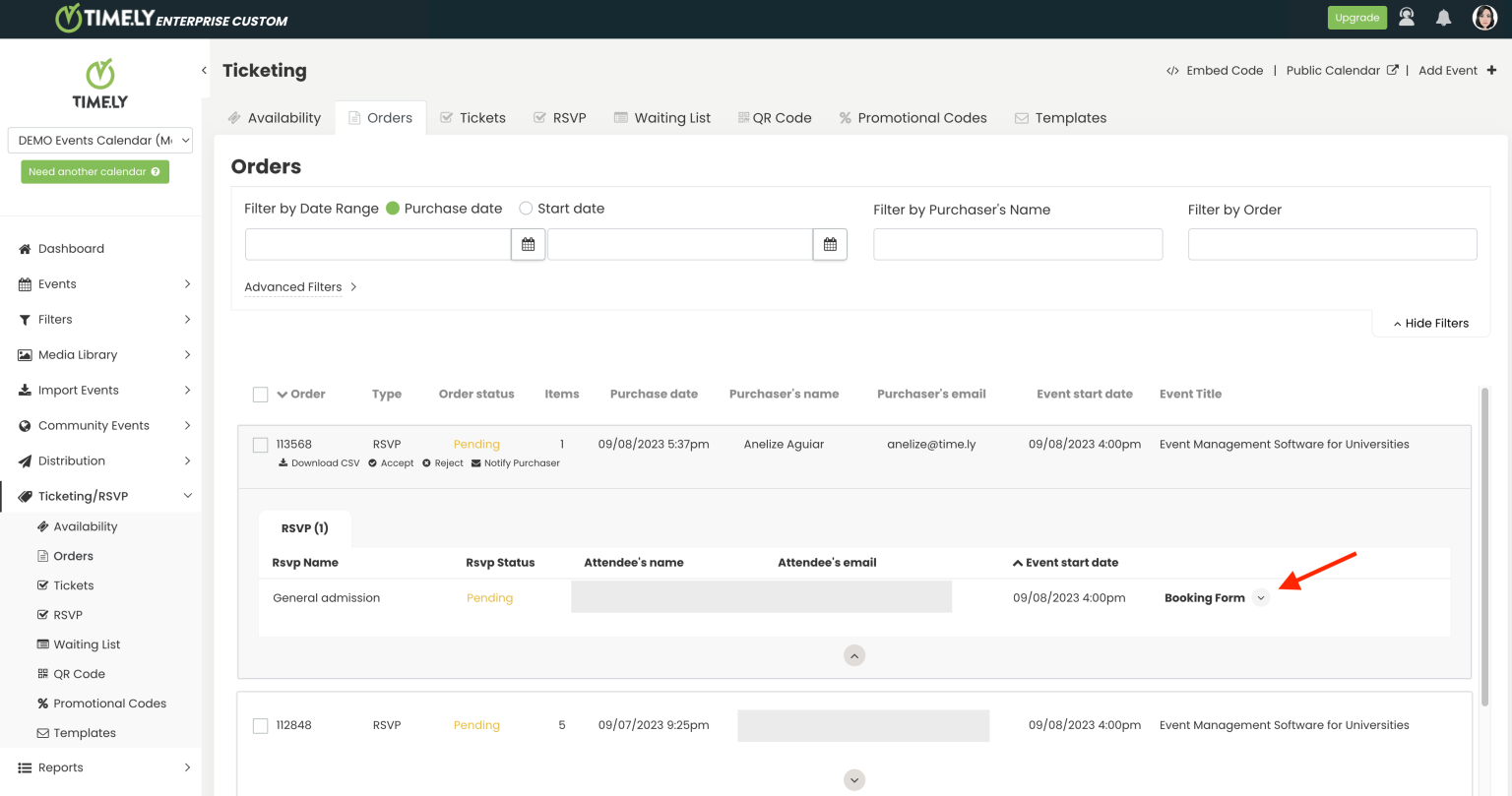 How to Find and Manage Answers from Event Booking Forms
