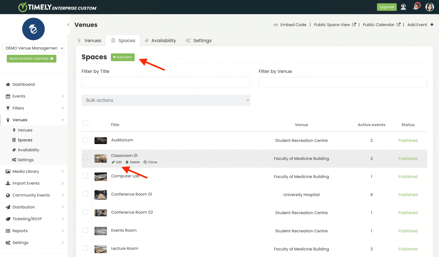How to Link Event Spaces to a Venue | Timely Help Center