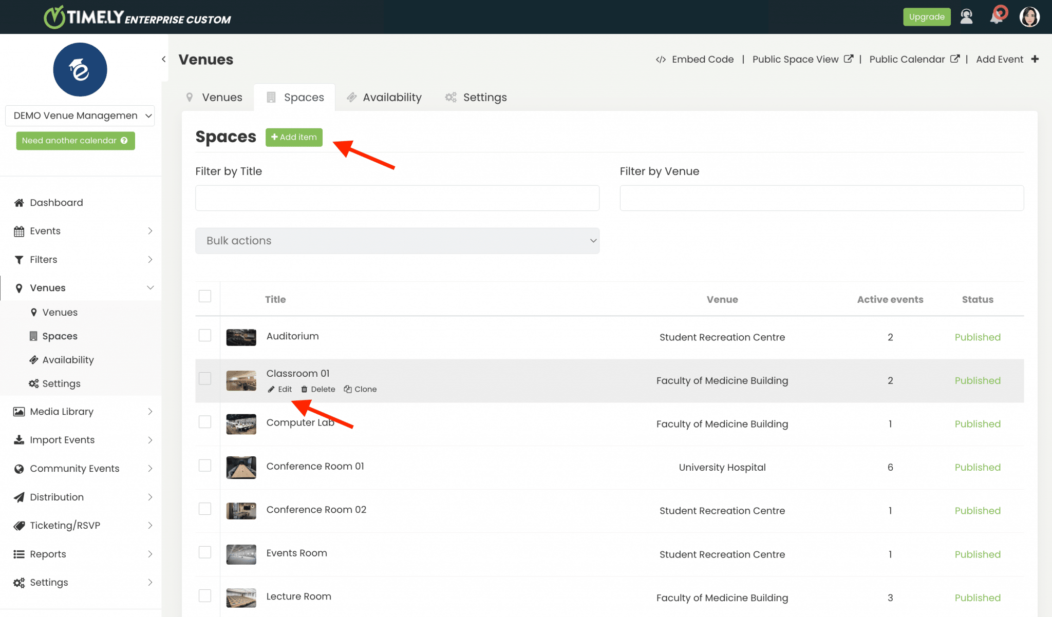 How to Link Event Spaces to a Venue | Timely Help Center