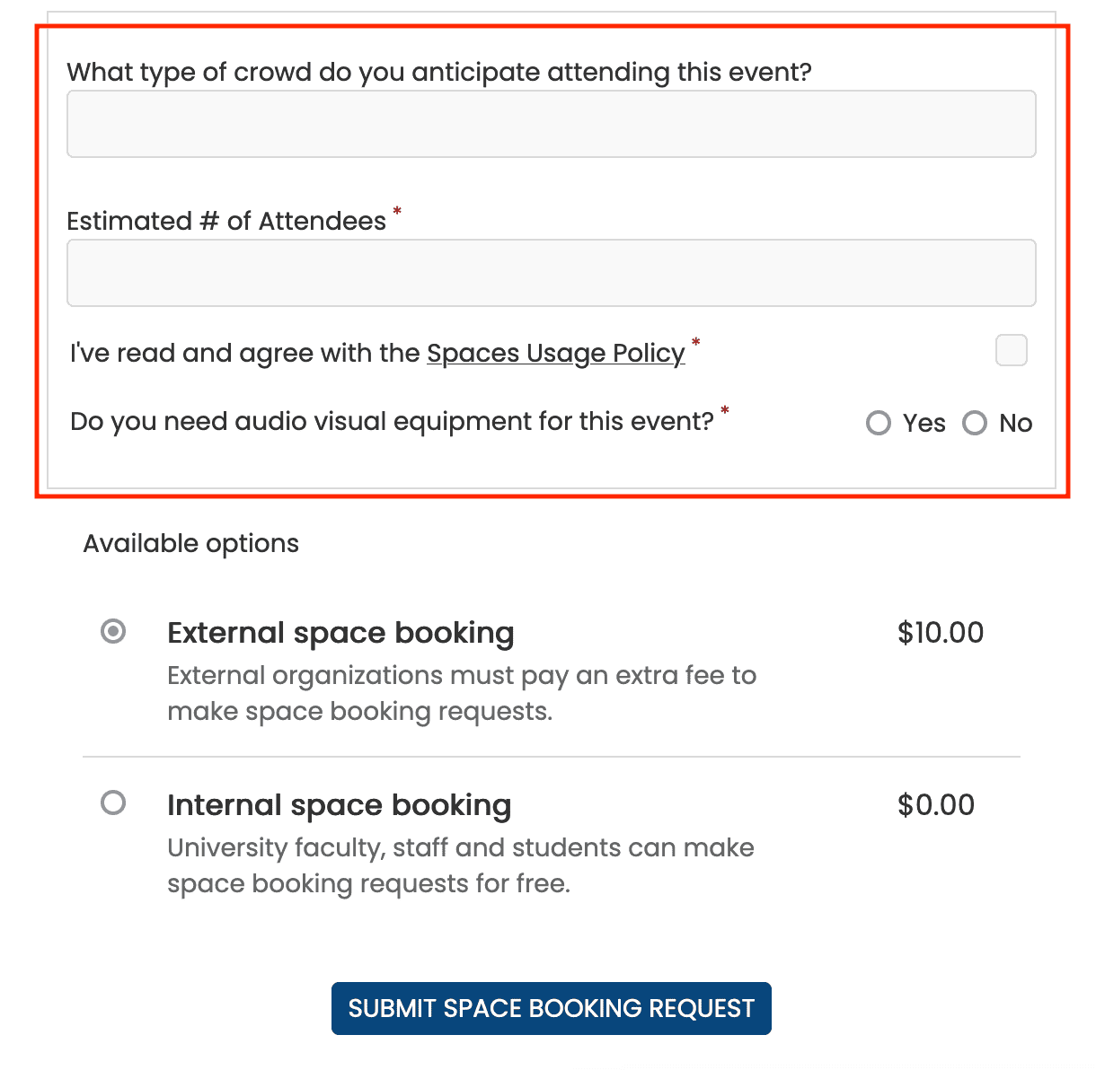 How to Create a Custom Questionnaire for Space Bookings
