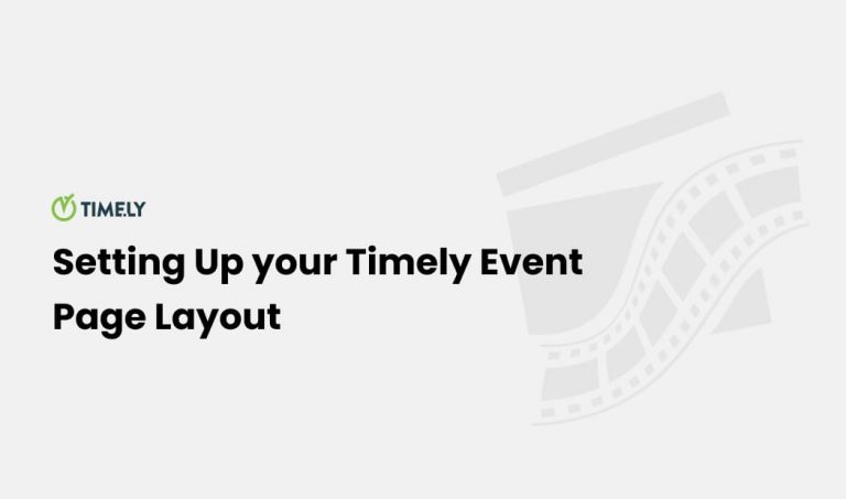 Setting Up your Timely Event Page Layout